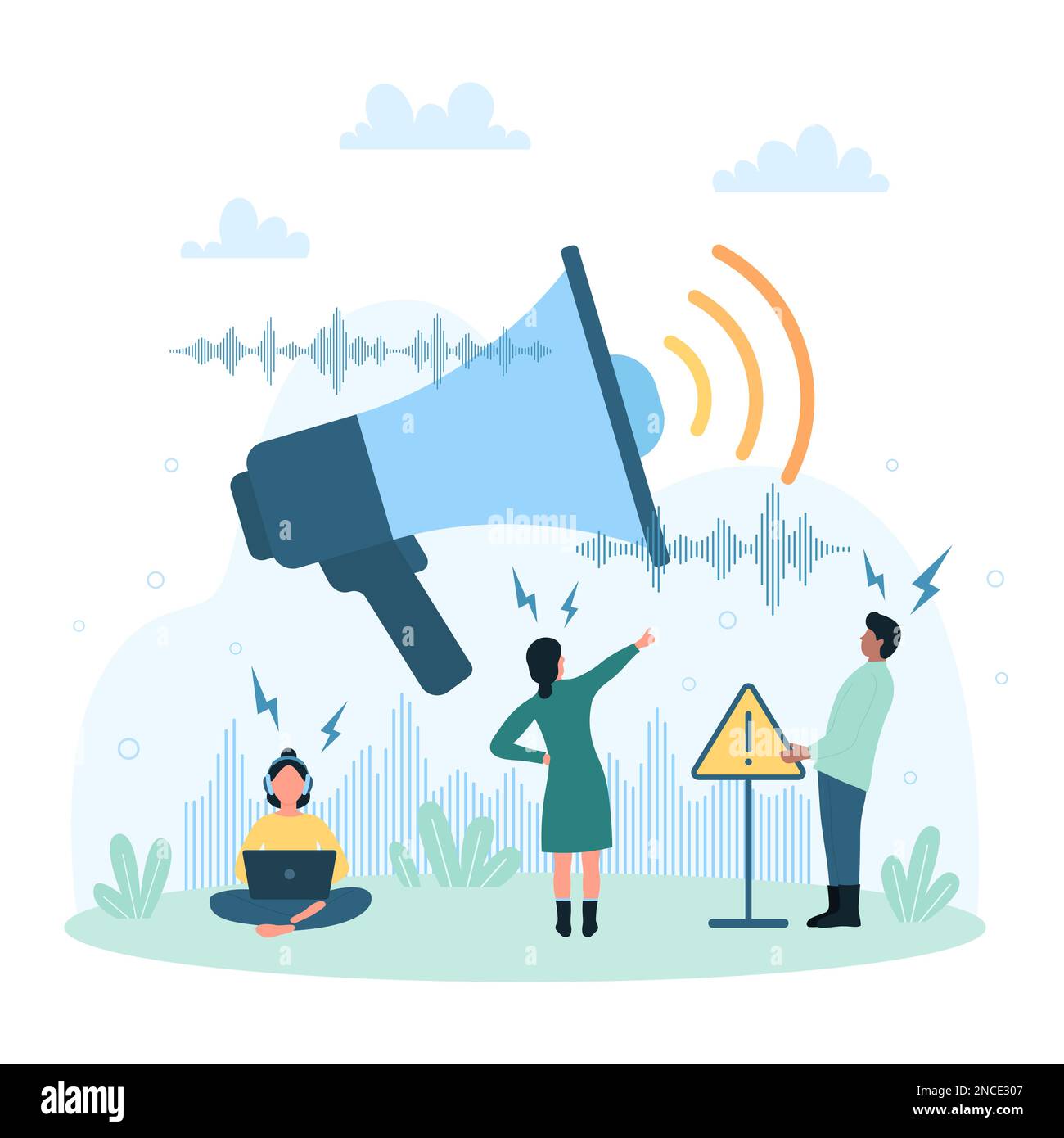 Man suffering from noise icon hi-res stock photography and images - Alamy