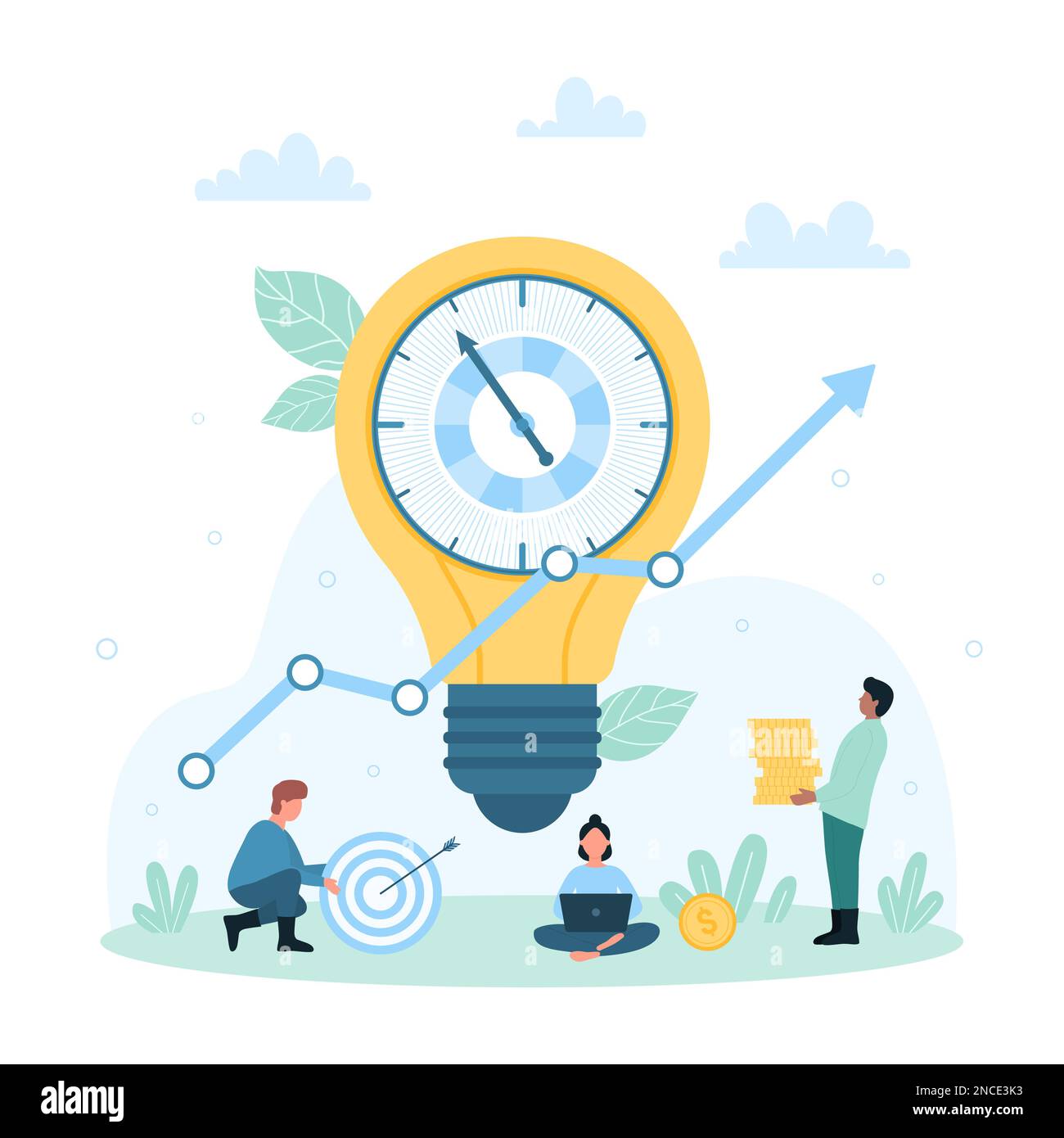 Time management, creative project organization vector illustration ...