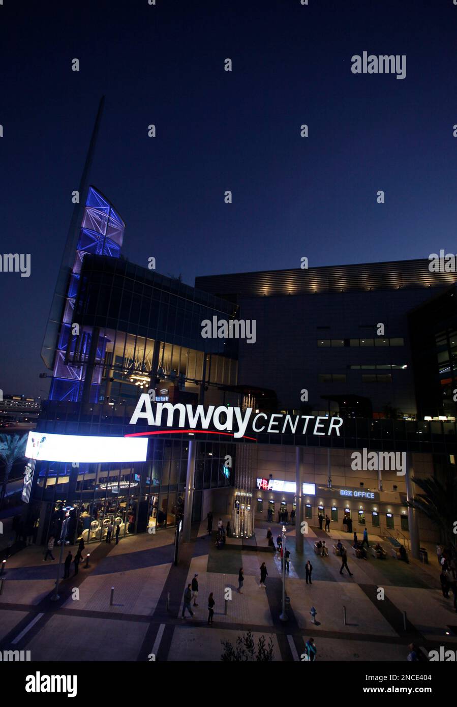 An exterior view of the Amway Center arena, home of the Orlando Magic ...