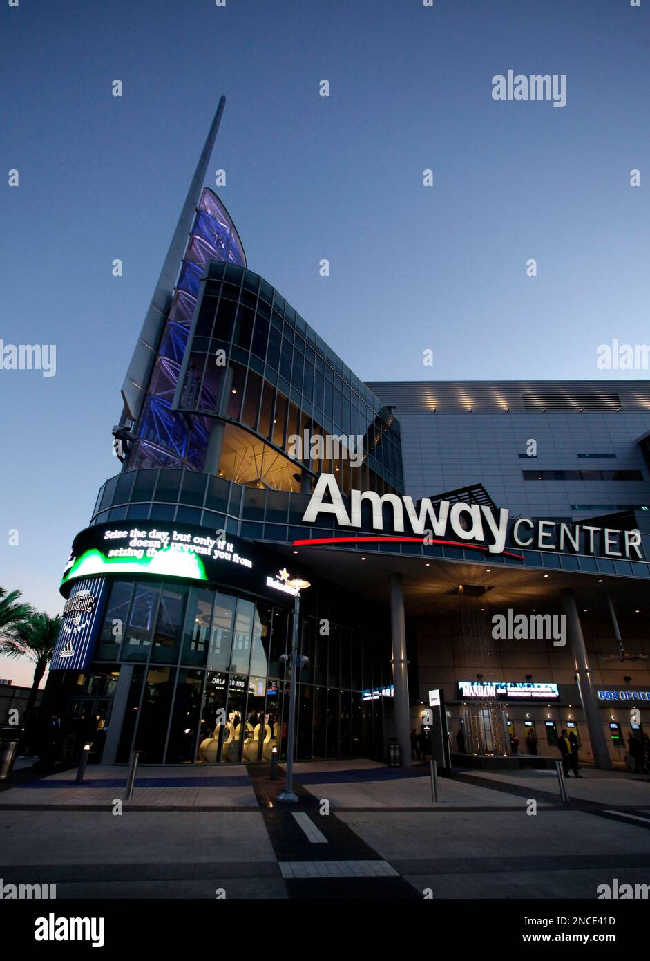 An exterior view of the Amway Center arena, home of the Orlando Magic ...