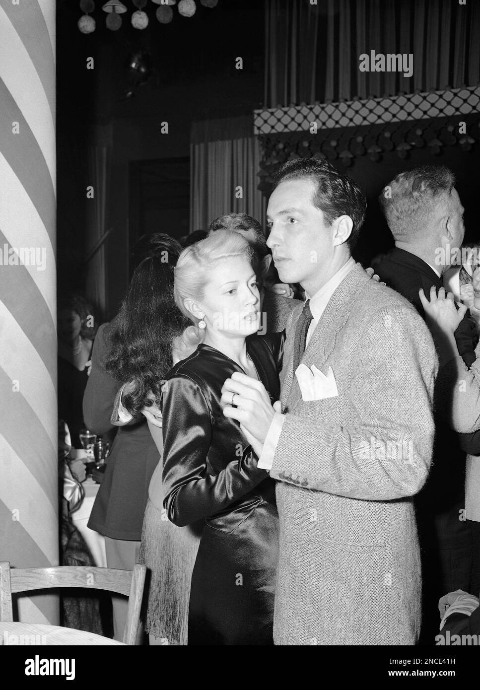 Lana Turner and her husband, Stephen Crane dance at the Mocambo in ...