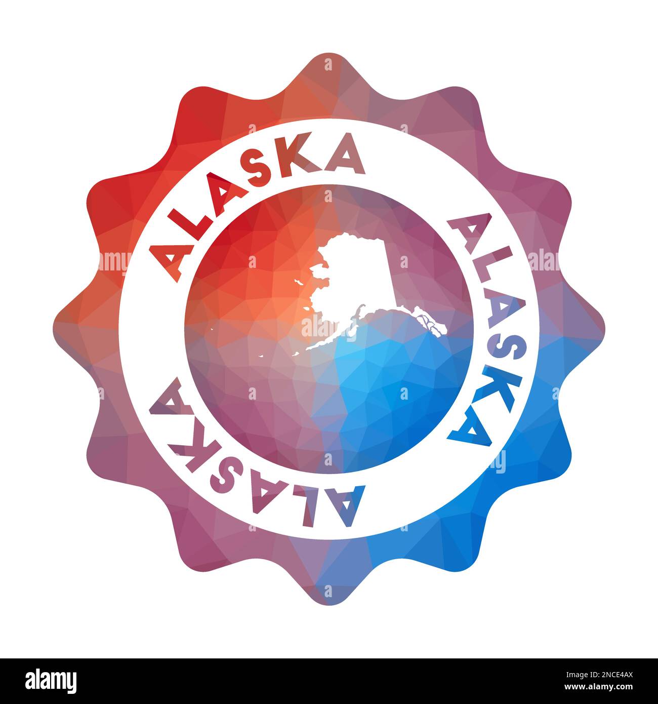 Alaska low poly logo. Colorful gradient travel logo of the US state in ...
