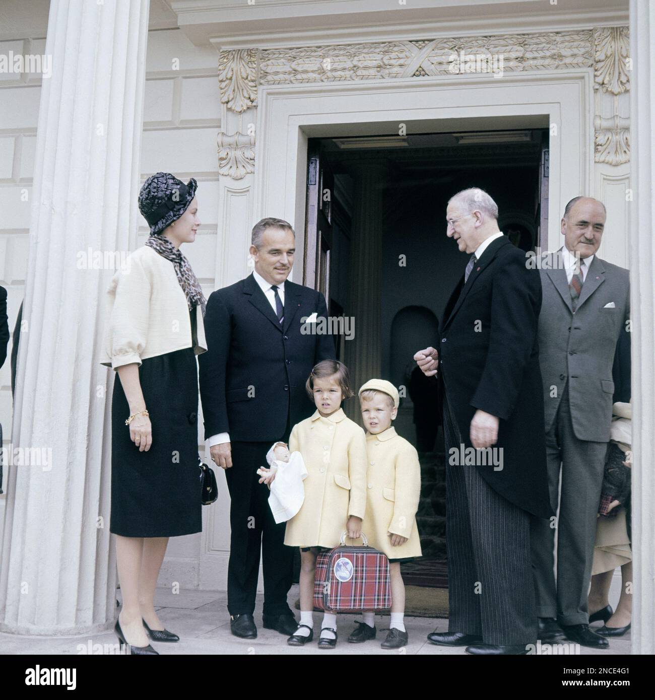 Prince Rainier III of Monaco, second left, with his wife Princess Grace ...