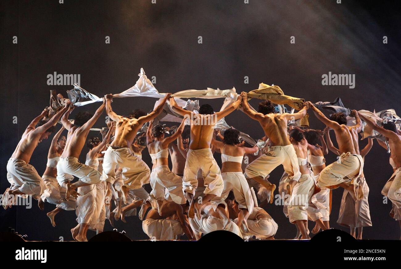 India's dancers perform a rendition on the late Mahatma Gandhi during ...