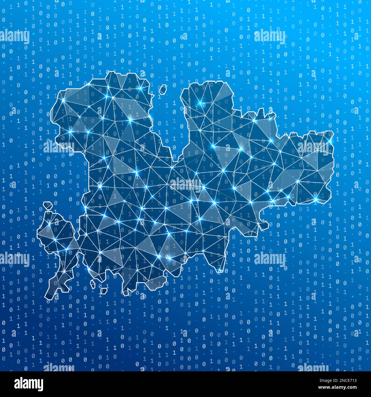 Network map of Mykonos. Island digital connections map. Technology ...