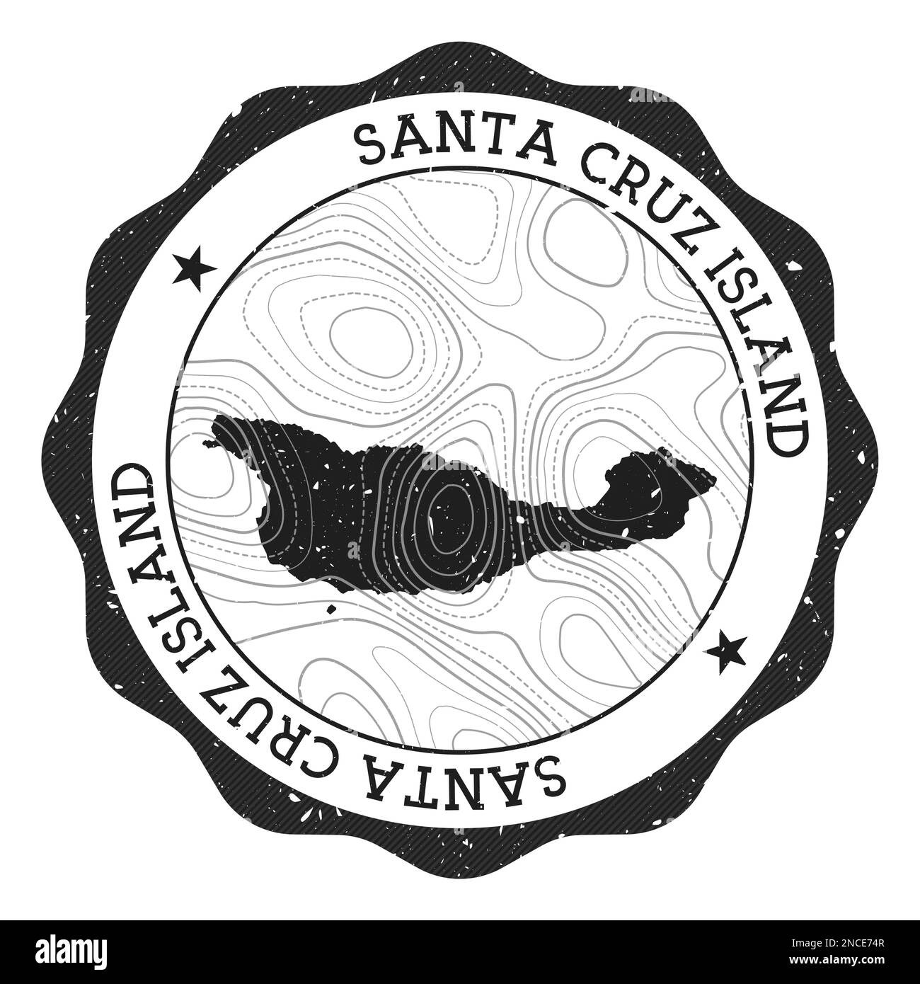 Island santa cruz island map Black and White Stock Photos & Images - Alamy
