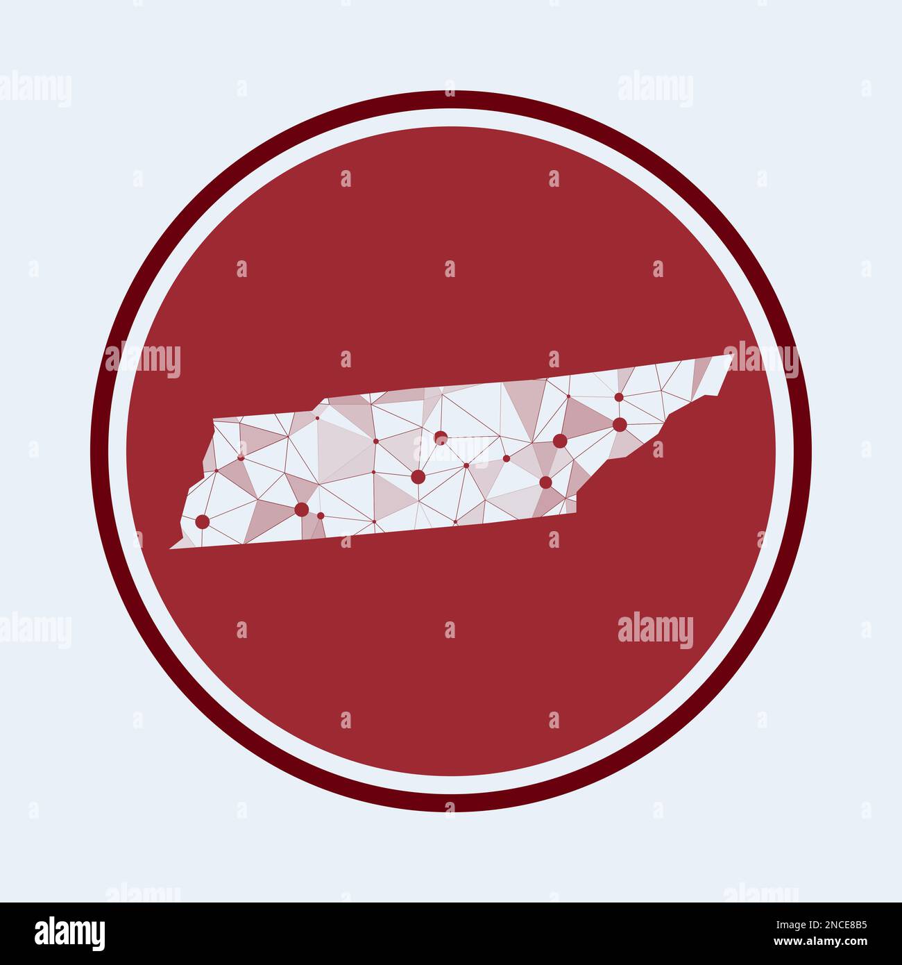 Tennessee icon. Trendy tech logo of the US state. Geometric mesh round ...