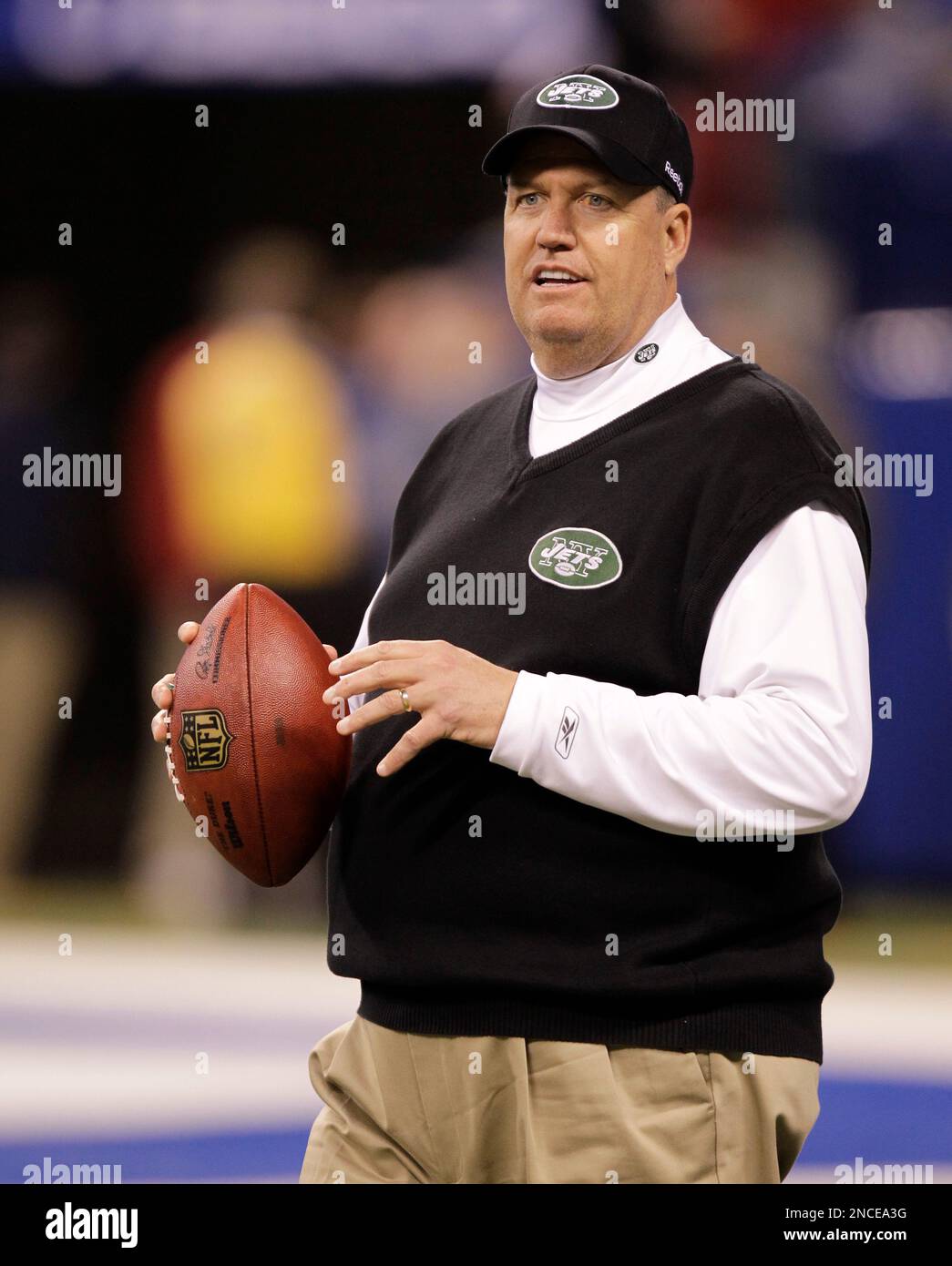 New York Jets head coach Rex Ryan before an NFL AFC wild card football ...