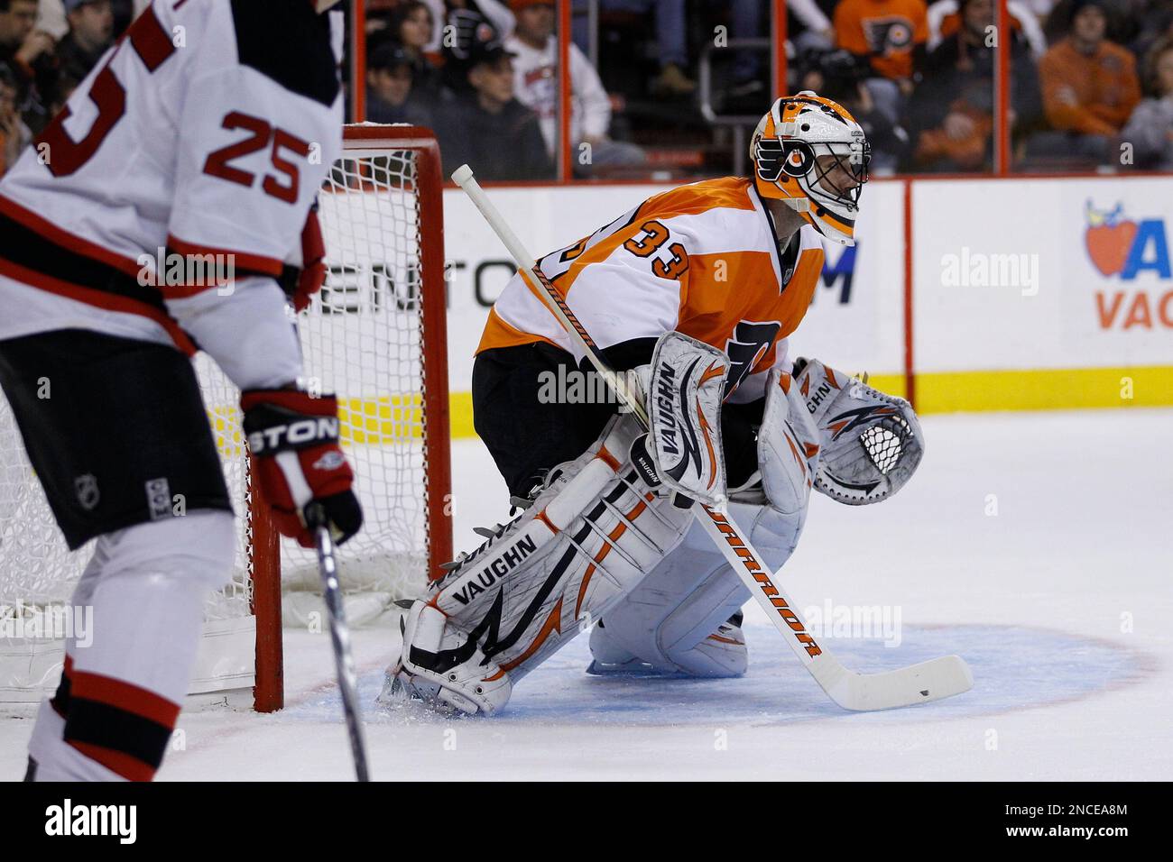 Philadelphia Flyers' Brian Boucher (33) during an NHL hockey game ...