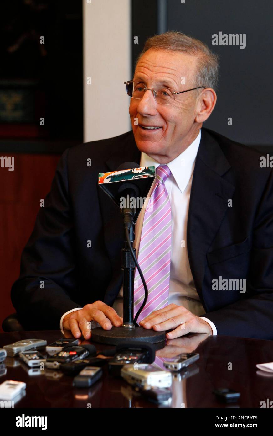 Miami Dolphins owner Stephen Ross is shown during a news conference ...