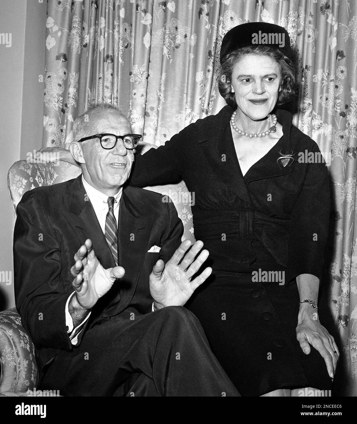 Dr. Benjamin Spock, with his wife in their New York hotel suite on Oct ...