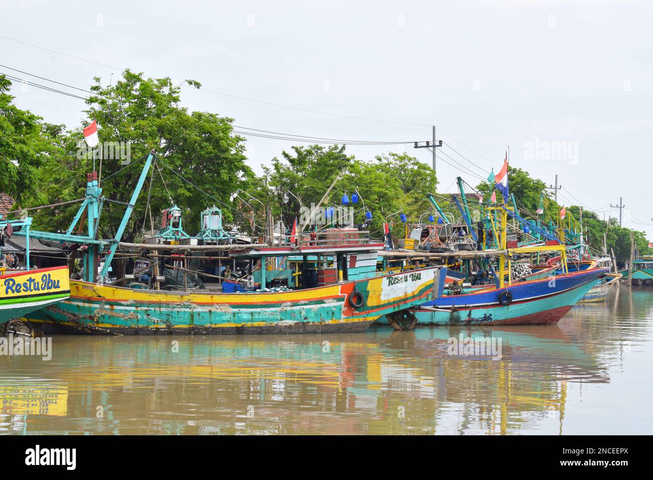 Traditional fishing boat in java island hi-res stock photography and ...