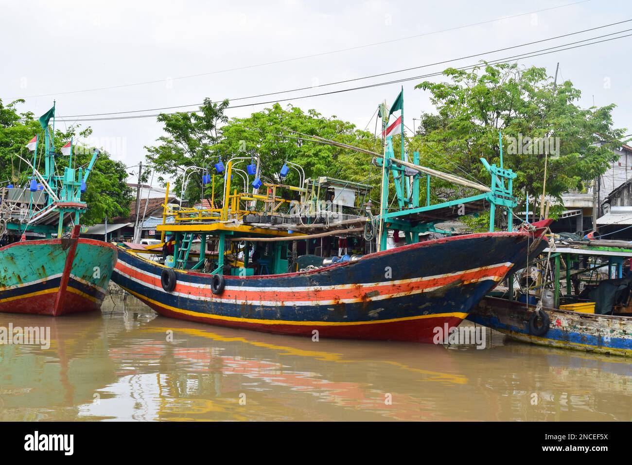 Traditional fishing boat in java island hi-res stock photography and ...