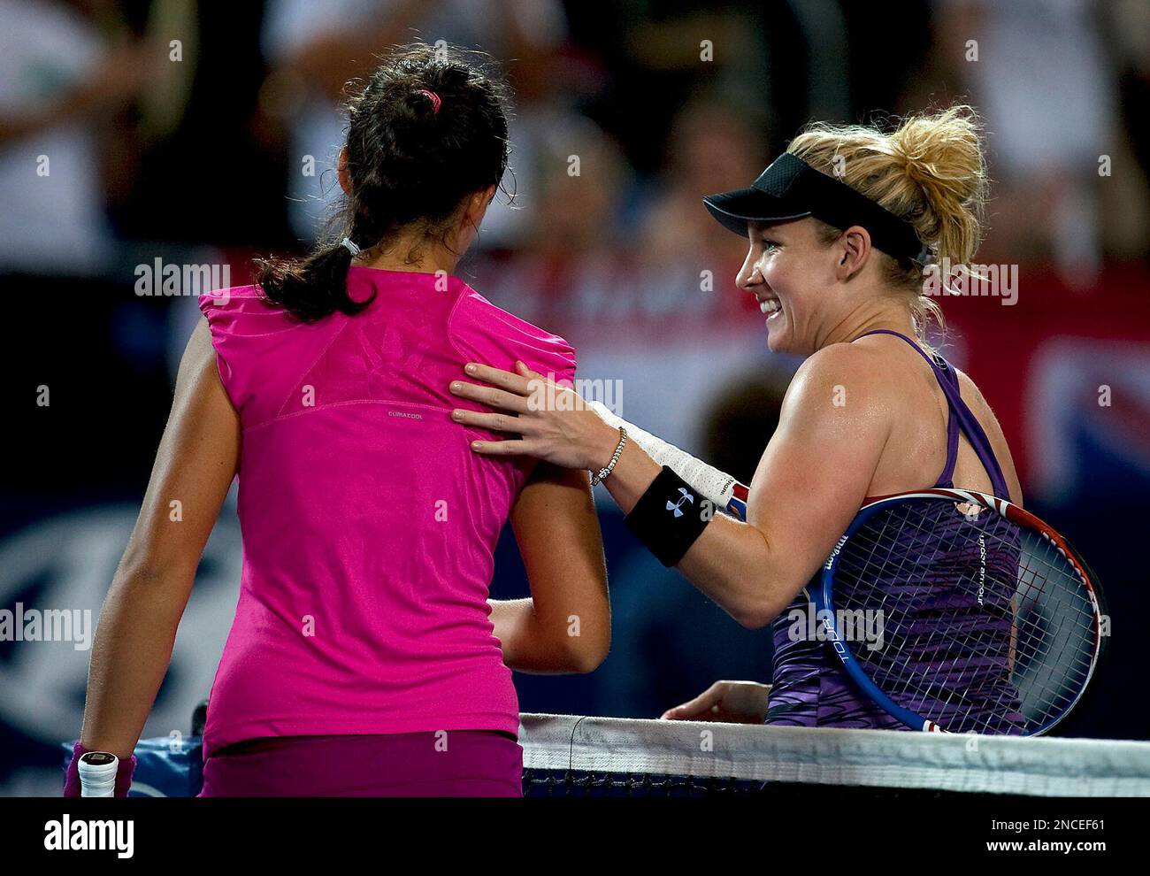 American Bethanie Mattek-Sands, right, pats Laura Robson from Great ...
