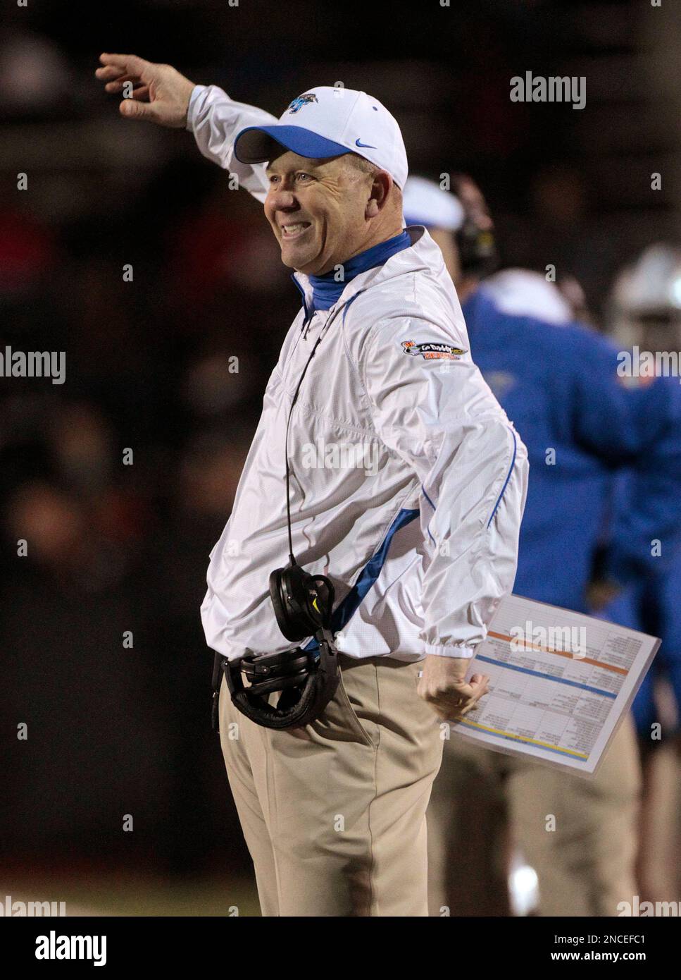 Middle Tennessee coach Rick Stockstill reacts in the first quarter of ...