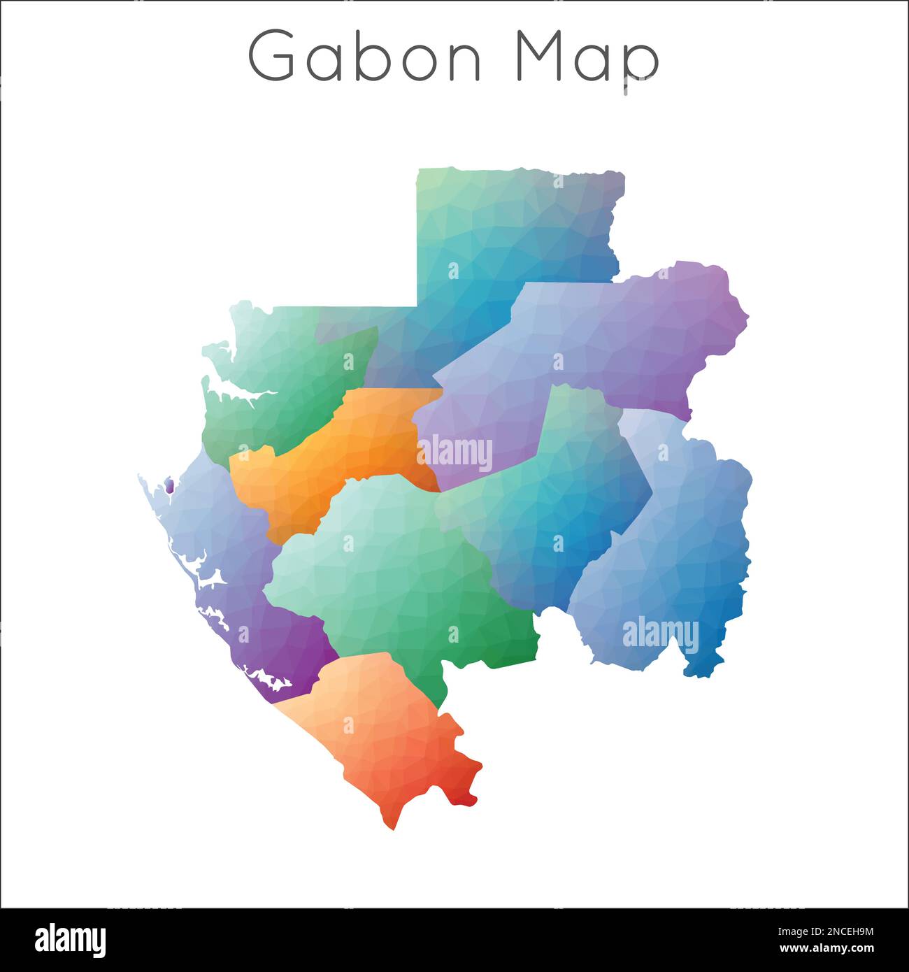 Low poly map of Gabon. Gabon geometric polygonal, mosaic style map Stock Vector Image & Art - Alamy