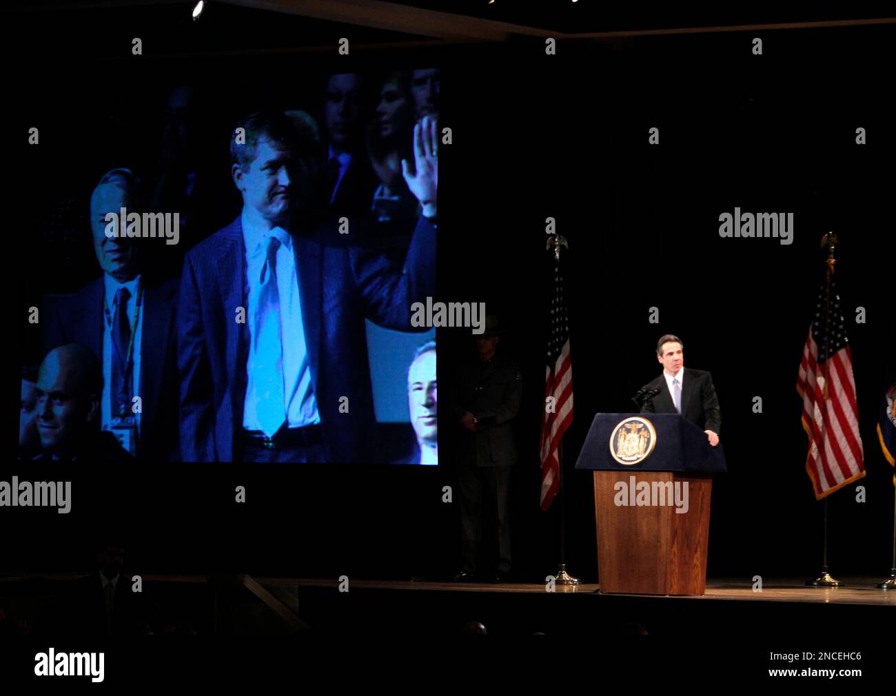 New York Gov. Andrew Cuomo delivers his first State of the State ...