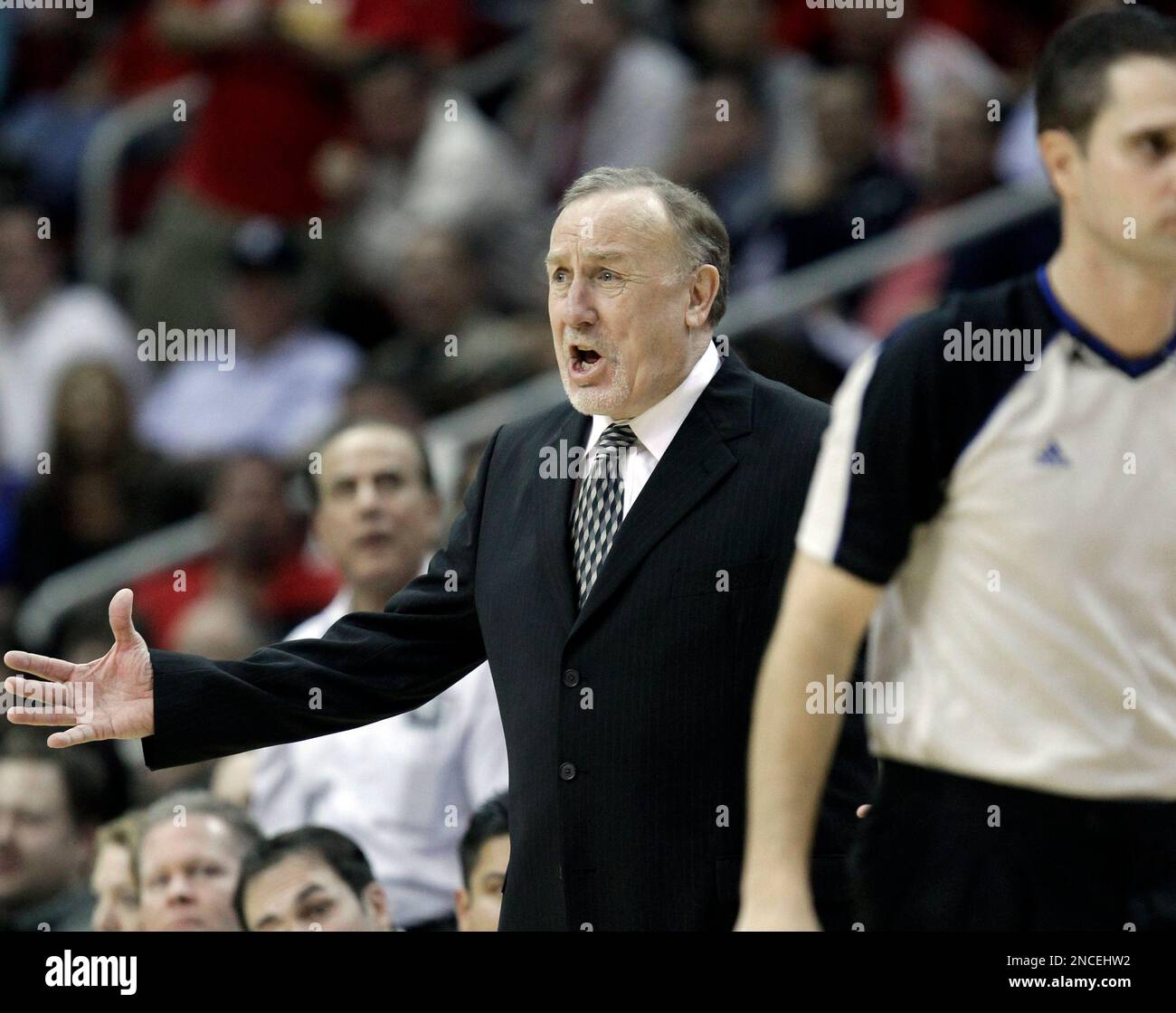 Houston Rockets coach Rick Adelman during the fourth quarter of an NBA ...