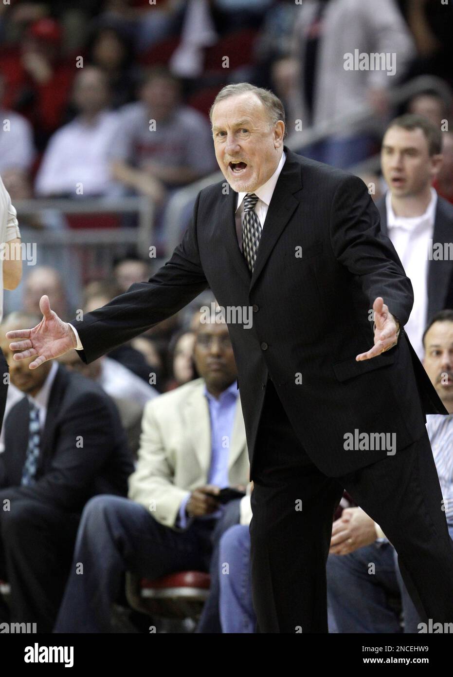 Houston Rockets coach Rick Adelman during the fourth quarter of an NBA ...