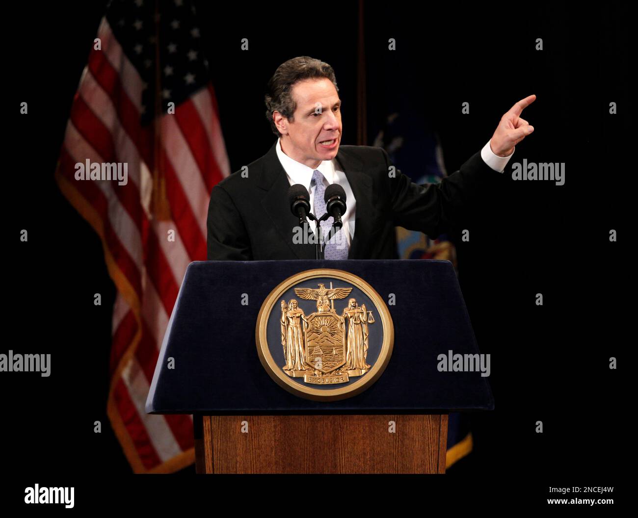 New York Gov. Andrew Cuomo delivers his first State of the State ...