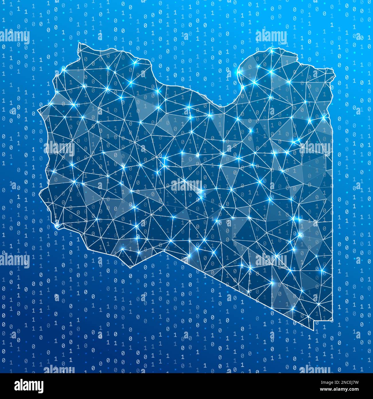 Network map of Libya. Country digital connections map. Technology ...