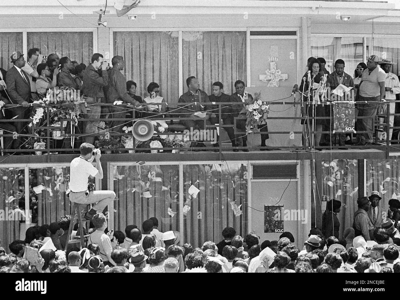 Standing on the Lorraine Motel balcony where Dr. Martin Luther King, Jr ...