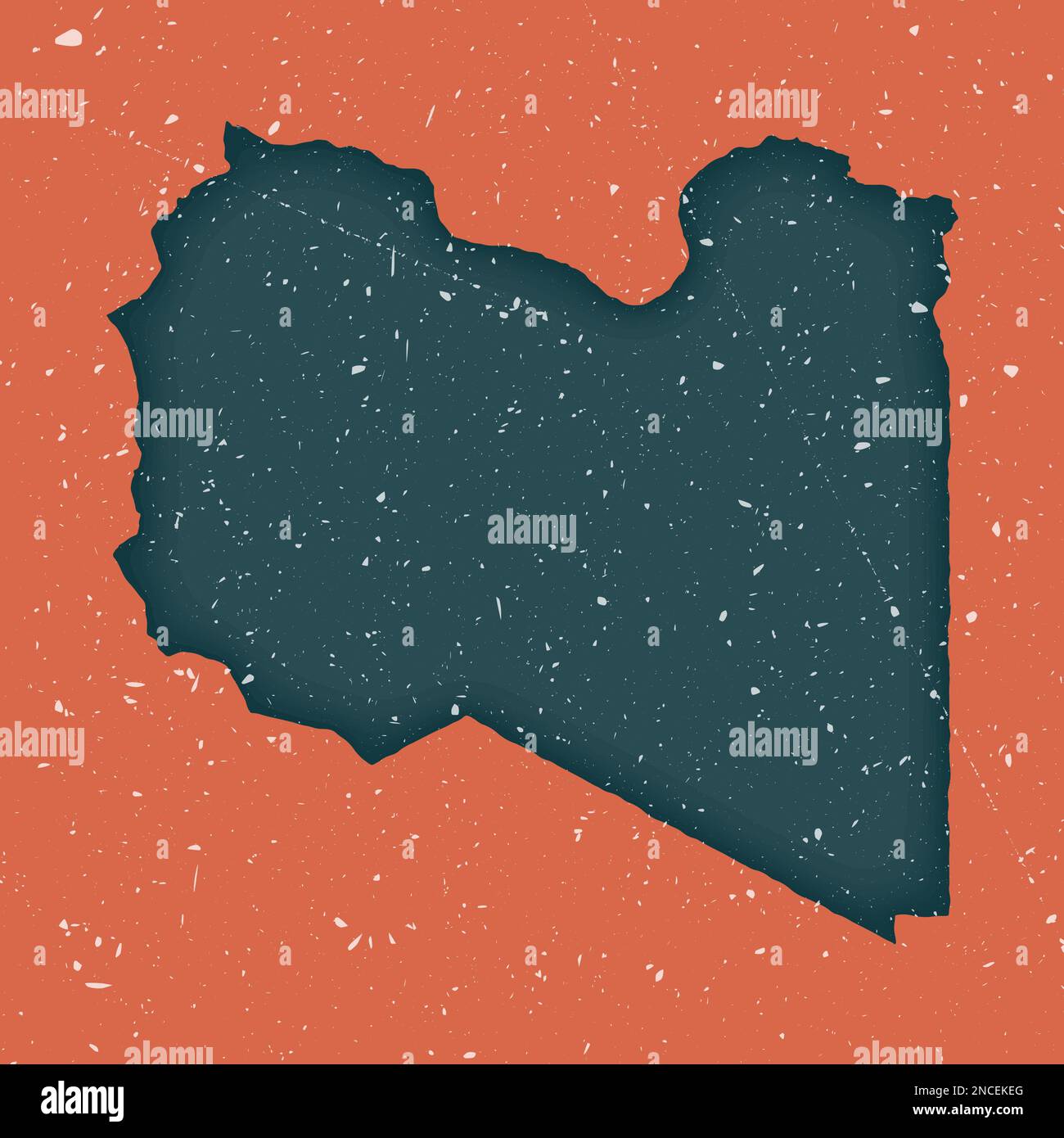 Libya vintage map. Grunge map of the country with distressed texture. Libya poster. Vector ...