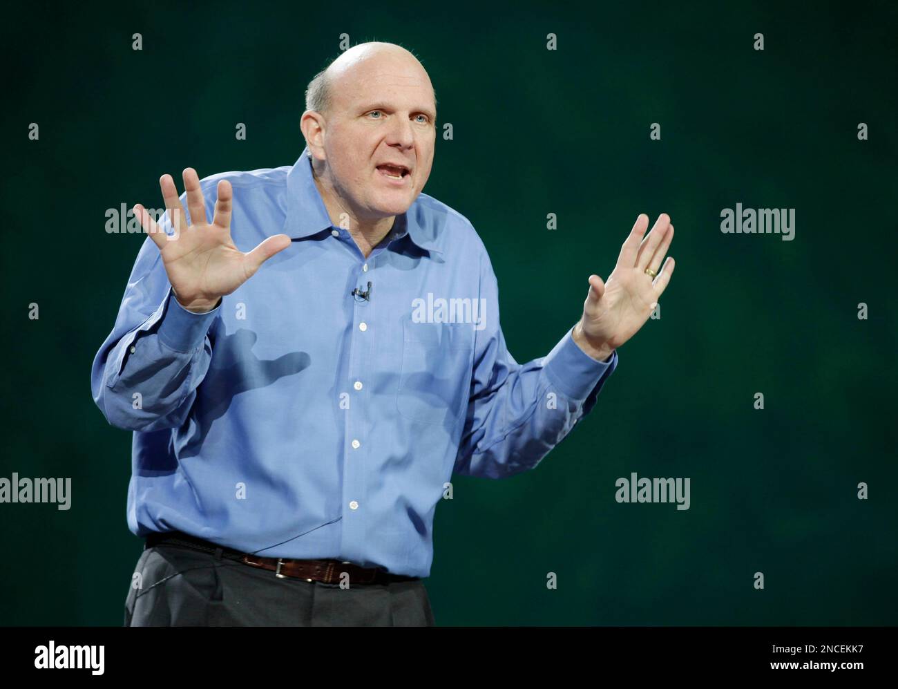 Microsoft chief executive officer Steve Ballmer gives his Keynote ...