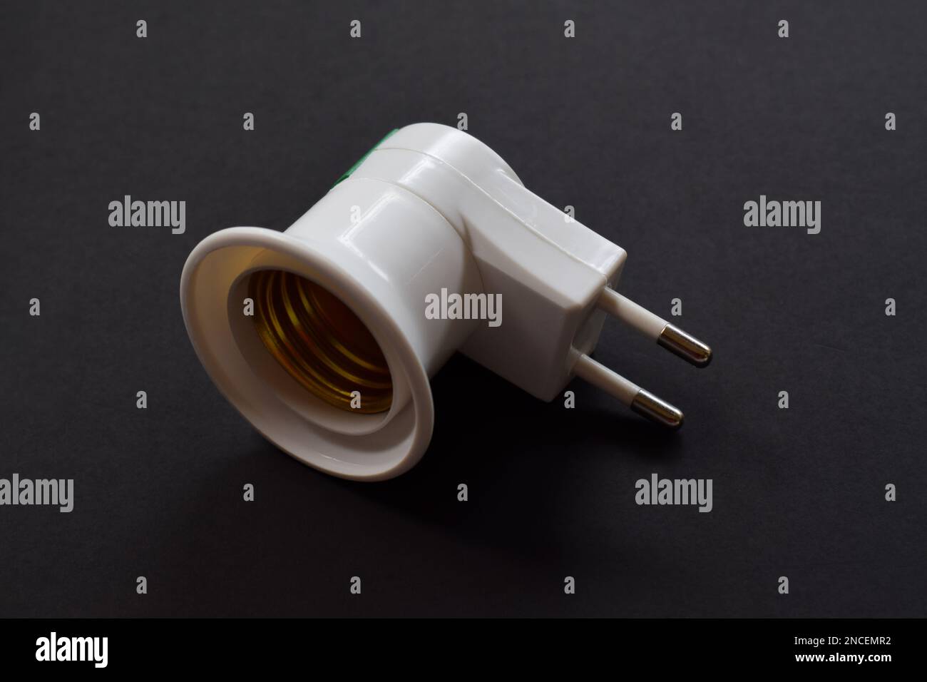 Light bulb socket isolated on a black background. with on off switch ...