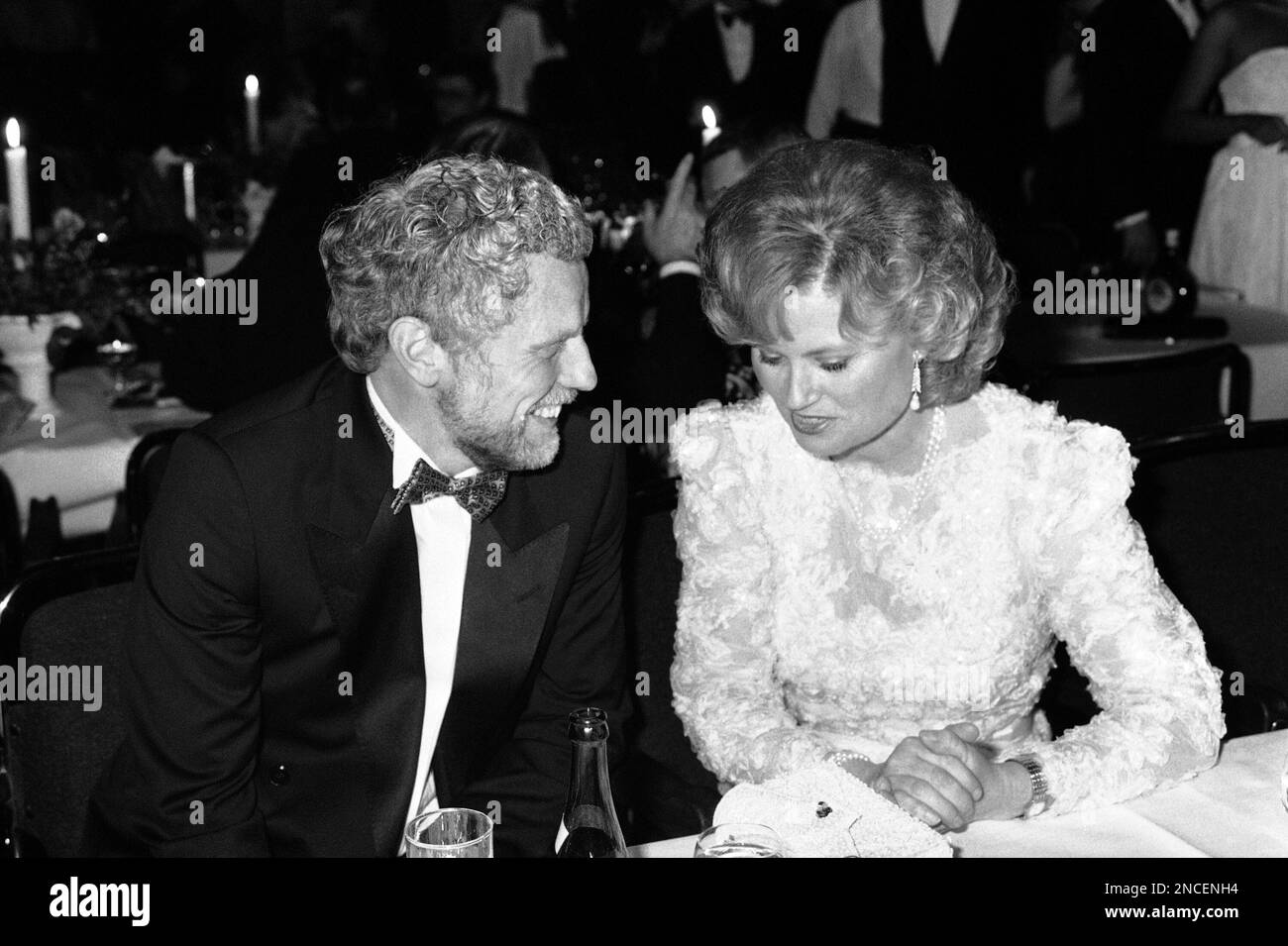 German astronaut Reinhard Furrer talks with the wife of German ...