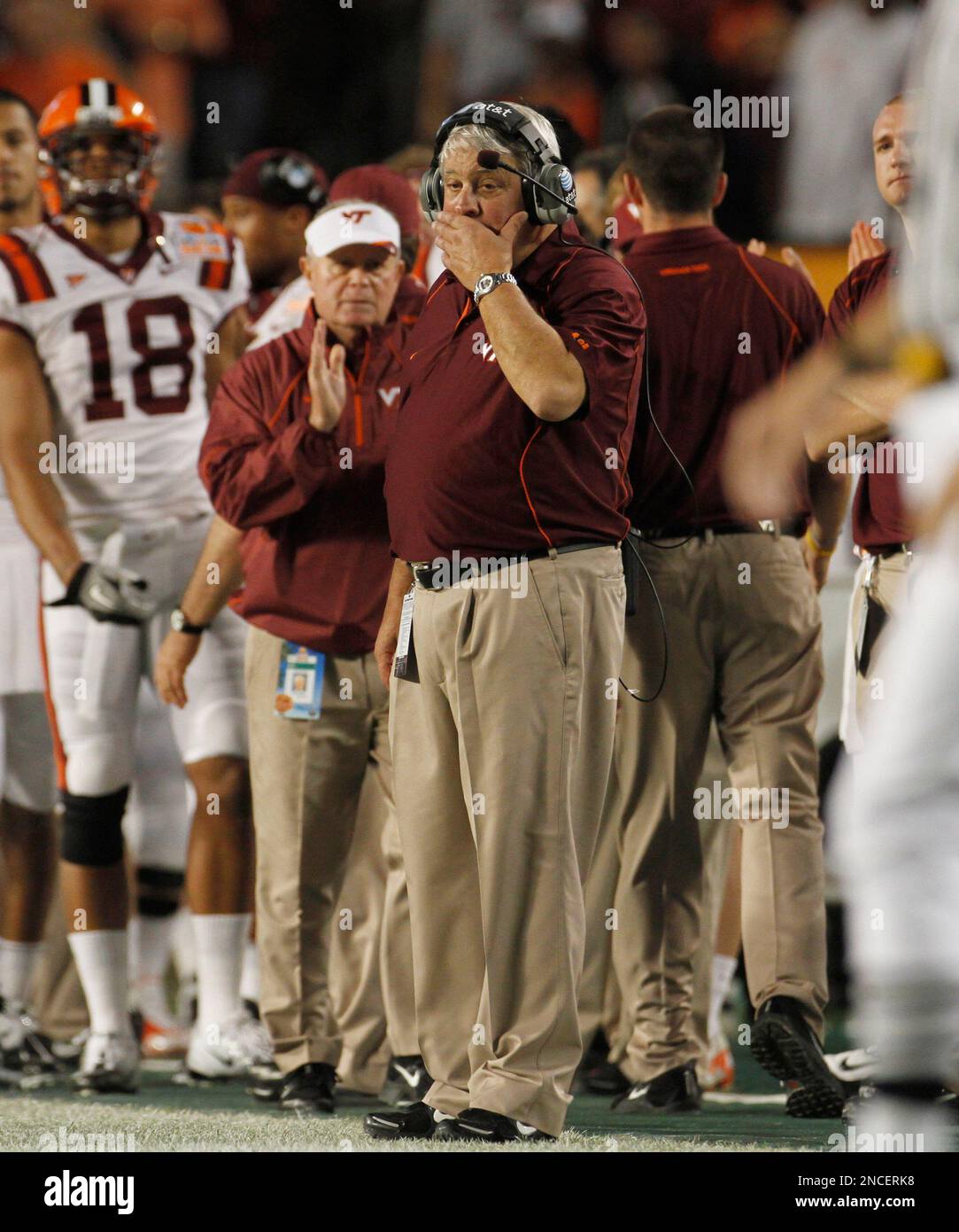 Virginia Tech coach Frank Beamer the Orange Bowl NCAA college football ...
