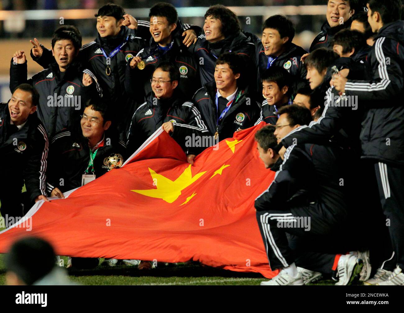 FILE - In this Feb. 14, 2010 file photo, China's soccer team players ...