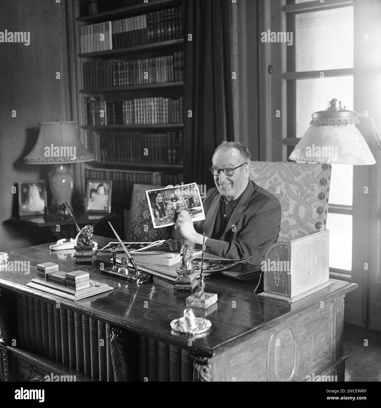 Harold Lloyd, silent screen comedian, is seen in his Beverly Hills ...