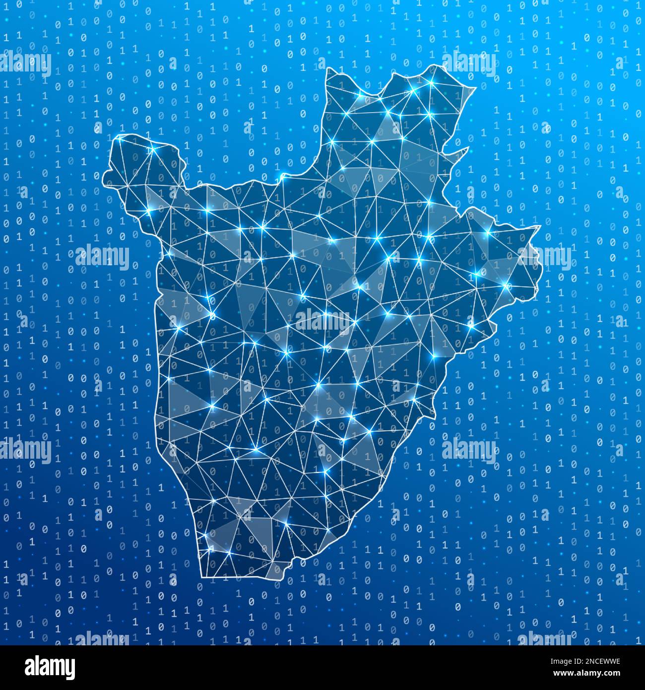Network map of Burundi. Country digital connections map. Technology, internet, network ...