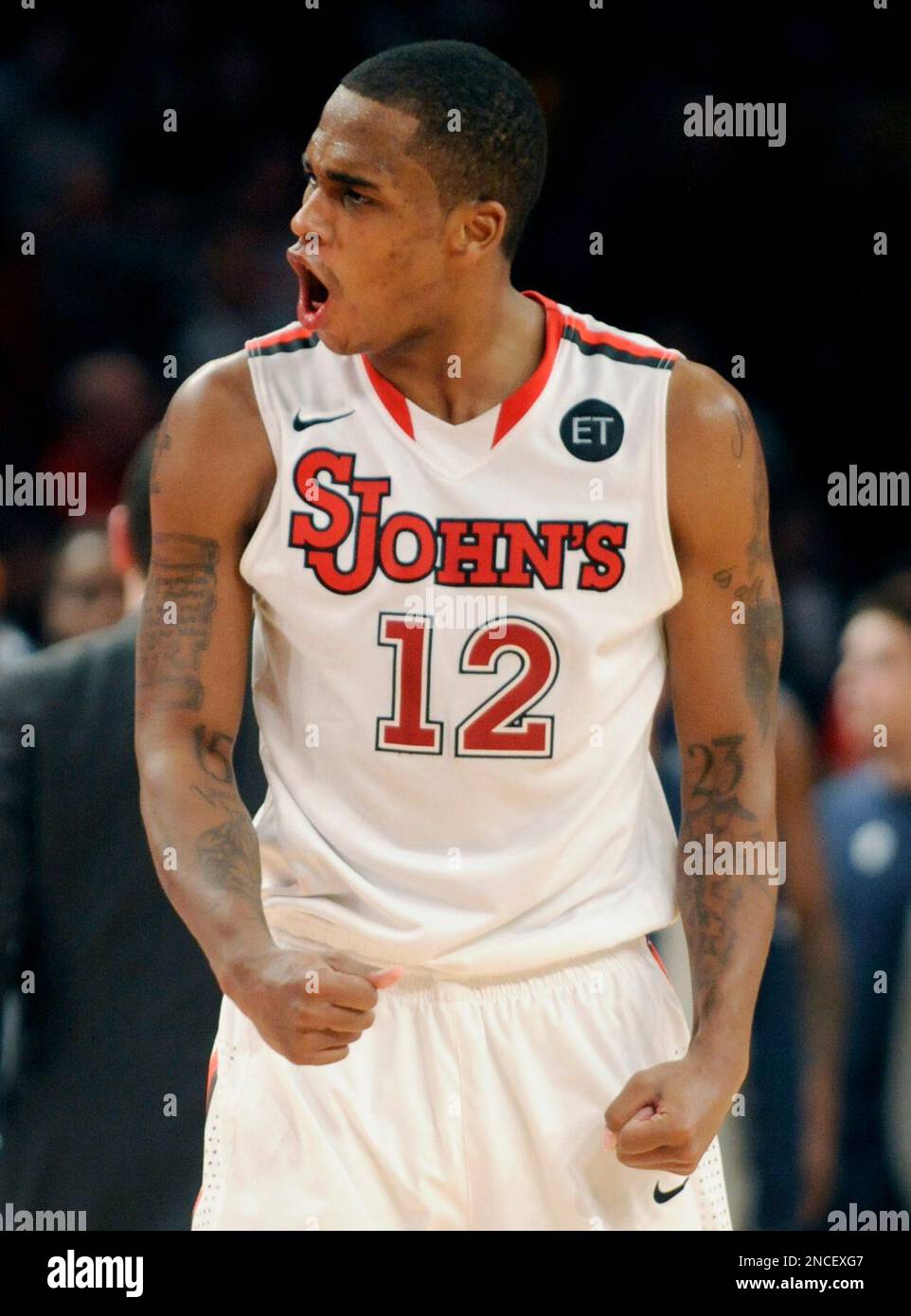 St. John's Dwight Hardy celebrates late in their 61-58 win over ...