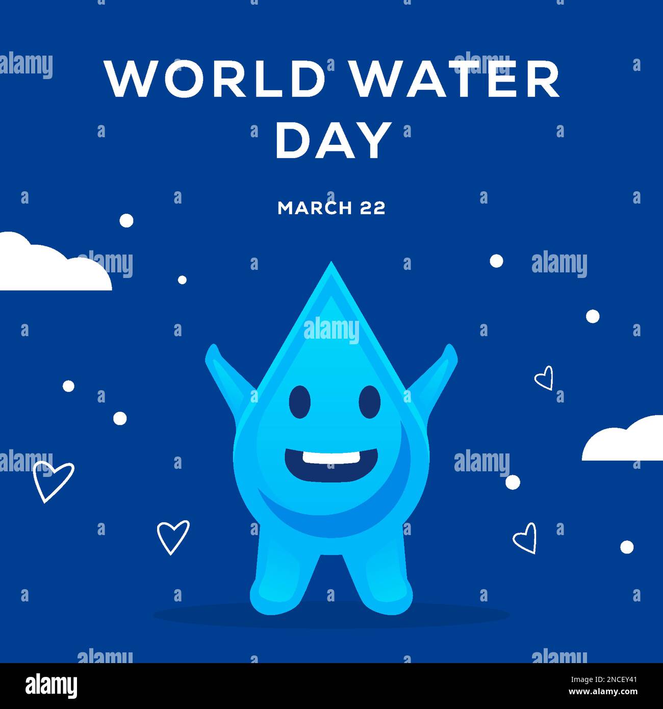 flat world water day with happy water character illustration Stock ...