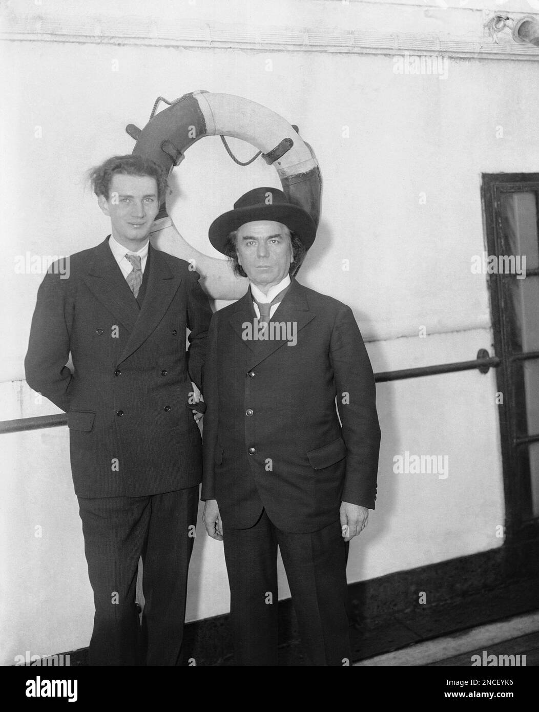 Jan Kubelik, violinist and composer, poses with his son Raffael, left ...