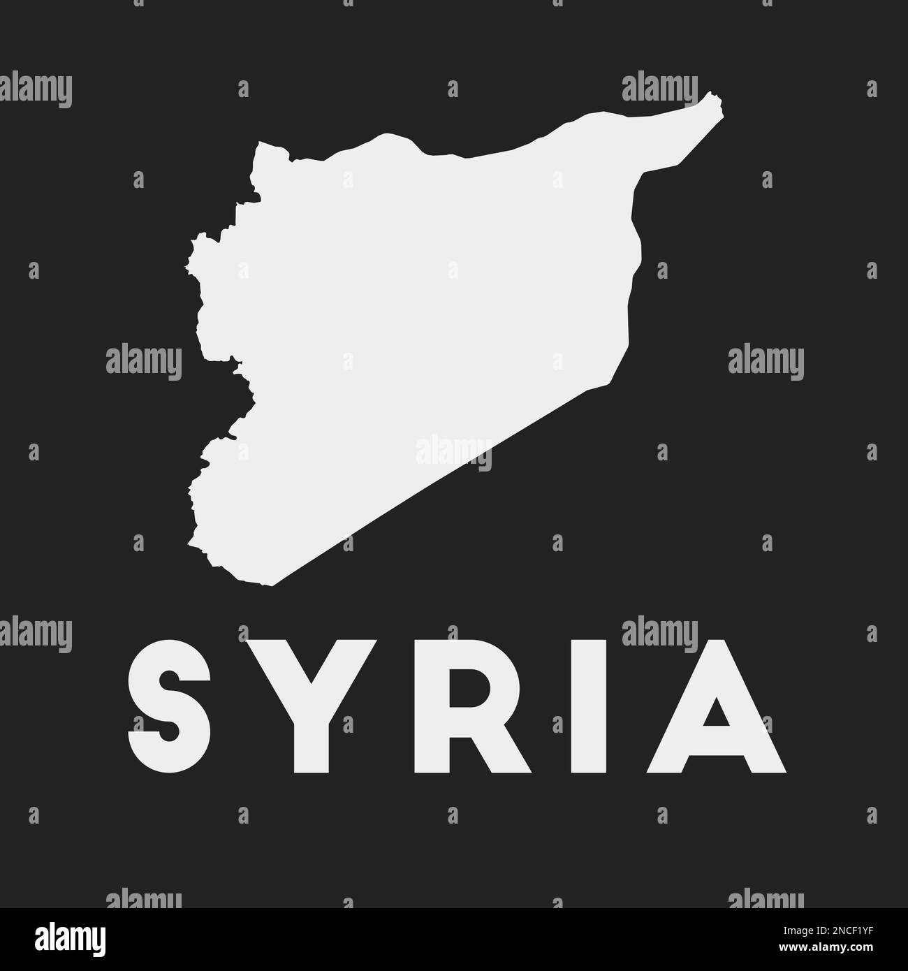 Syria icon. Country map on dark background. Stylish Syria map with ...