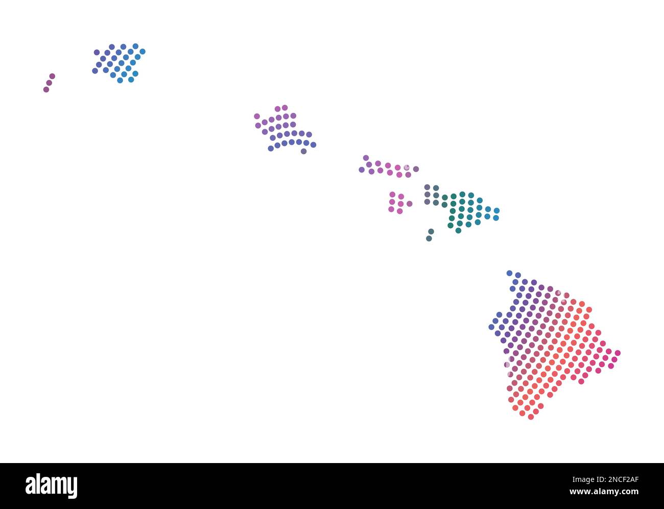 Hawaii dotted map. Digital style shape of Hawaii. Tech icon of the ...