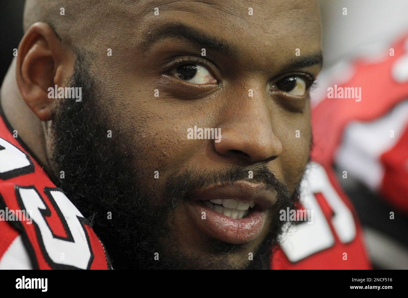 Atlanta Falcons defensive end John Abraham (55) is shown during an NFL ...