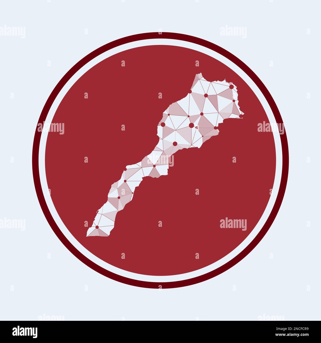 Morocco icon. Trendy tech logo of the country. Geometric mesh round ...