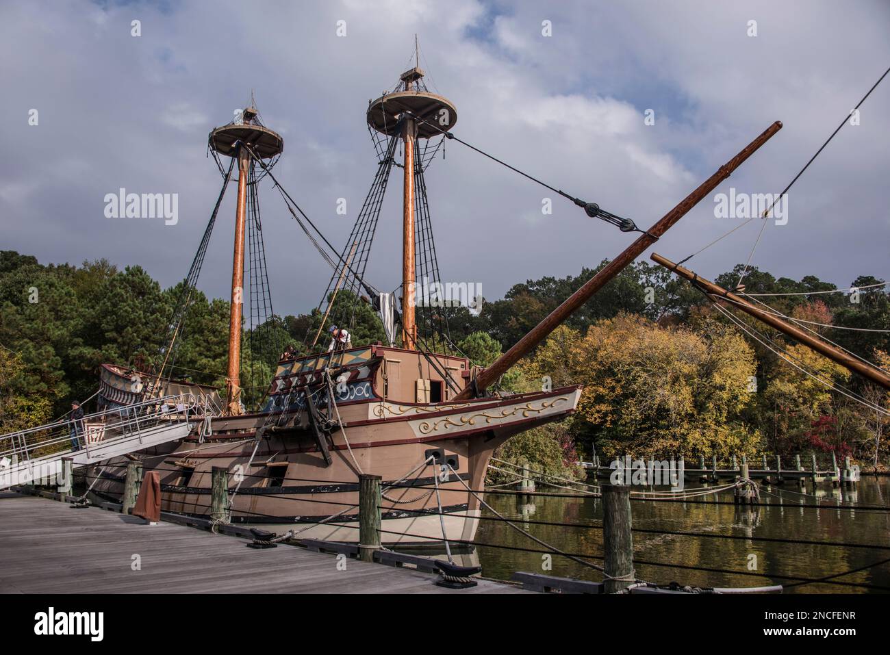 A re-creation of the Susan constant, Flagship for the fleet that first ...
