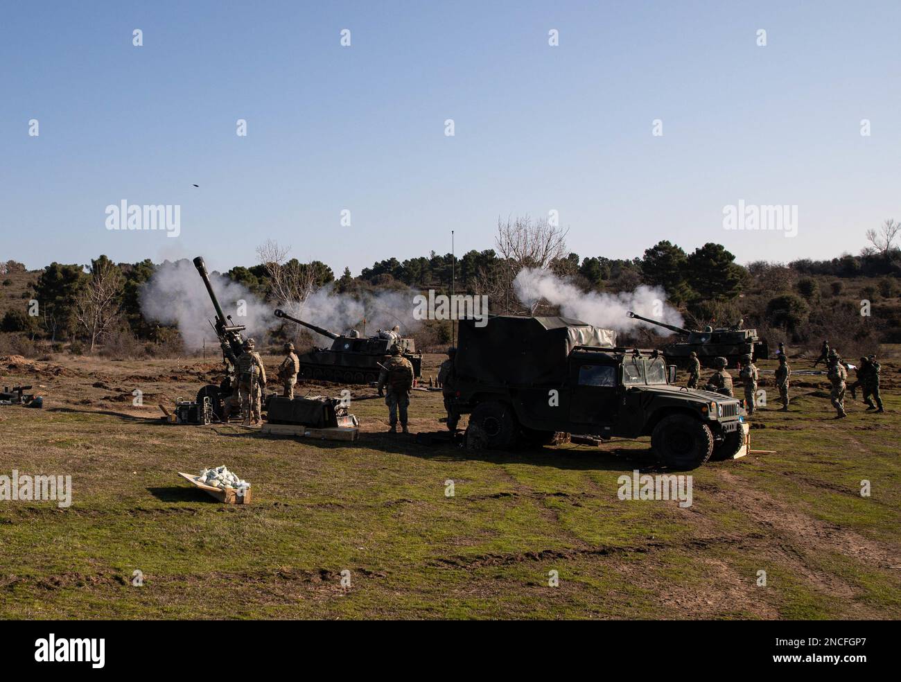 Soldiers assigned to Alpha Battery, 1st Battalion, 320th Field Artillery Regiment, 2nd Brigade ...