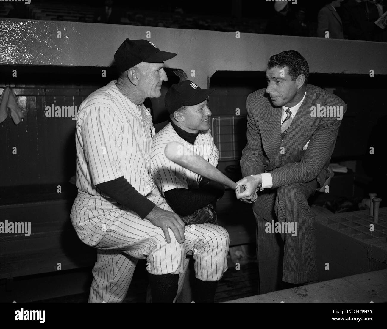 Joe DiMaggio (right), former New York Yankee outfielder and now a ...