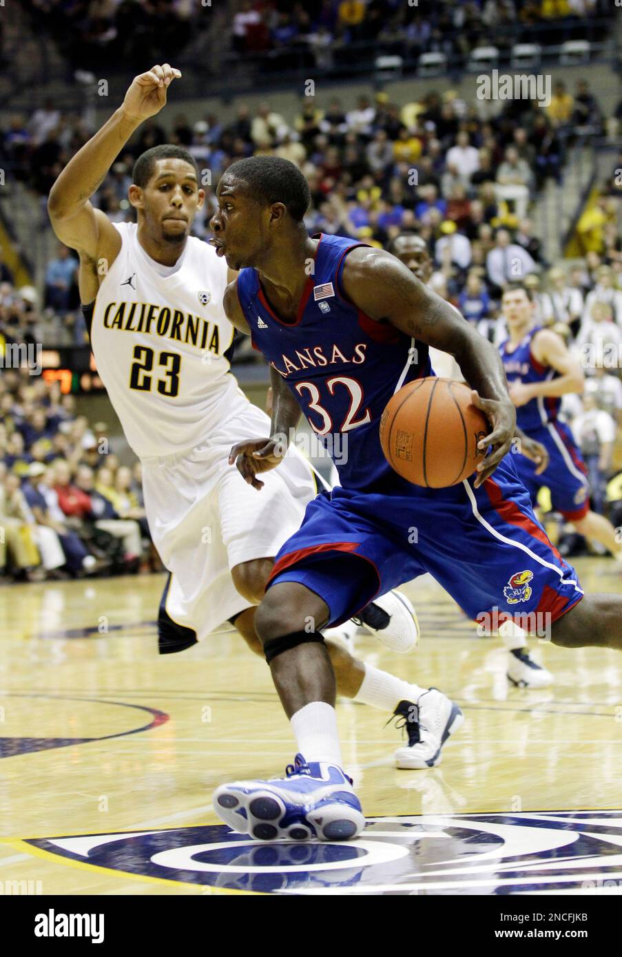 Kansas 's Josh Selby in action against California in an NCAA college ...