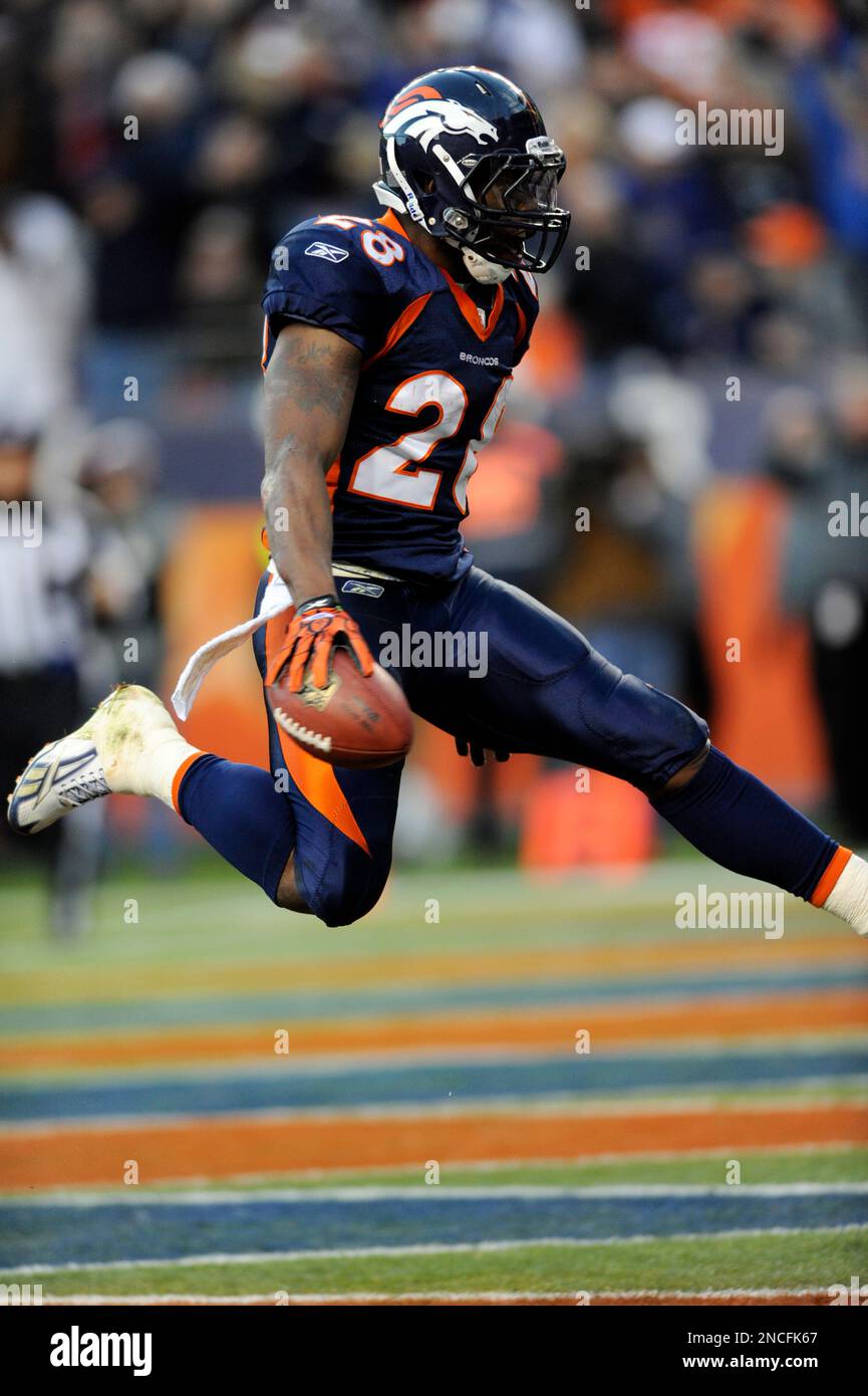 Denver Broncos running back Correll Buckhalter (28) celebrates a ...