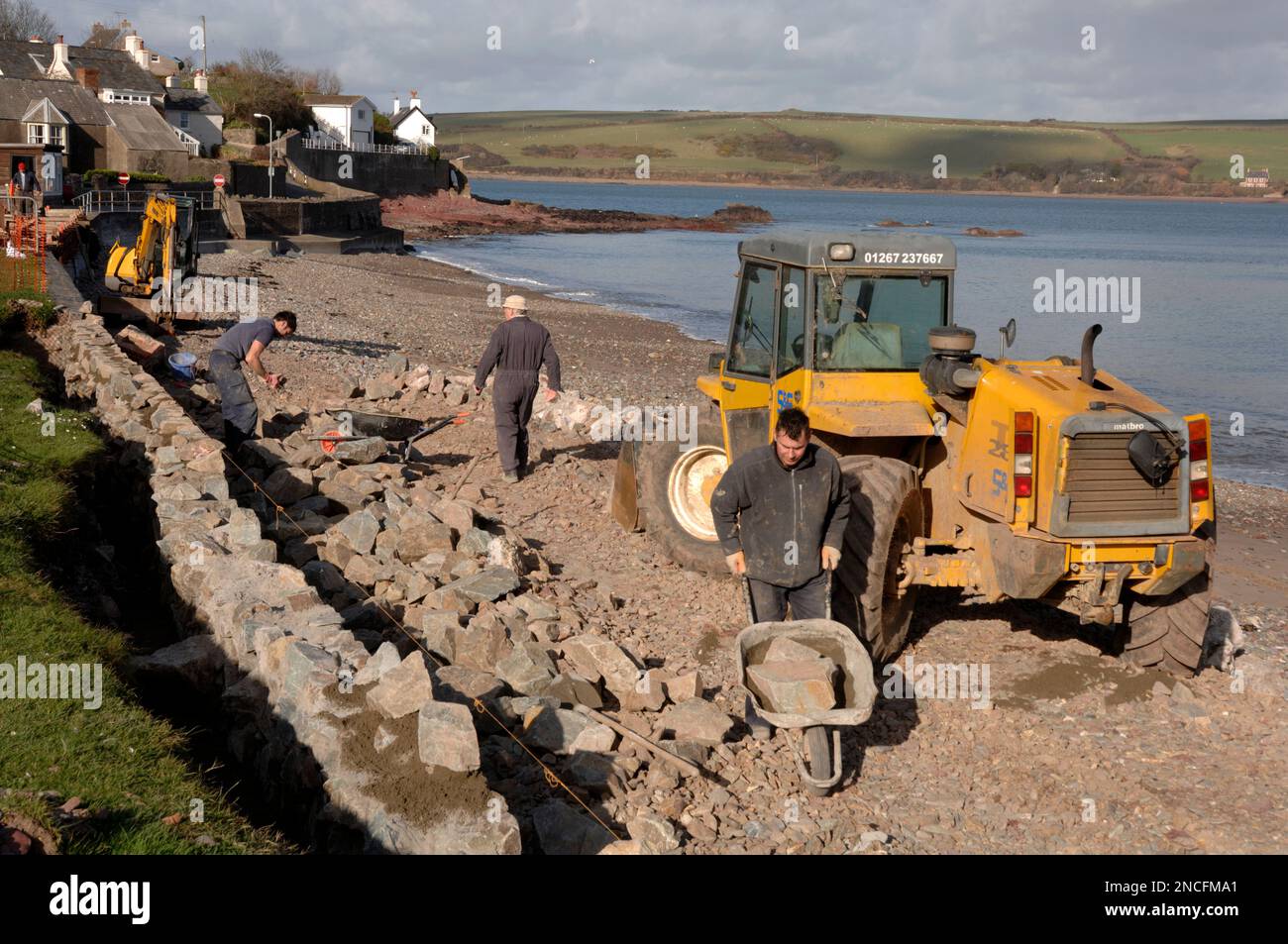 Construction of a sea wall Stock Photo - Alamy