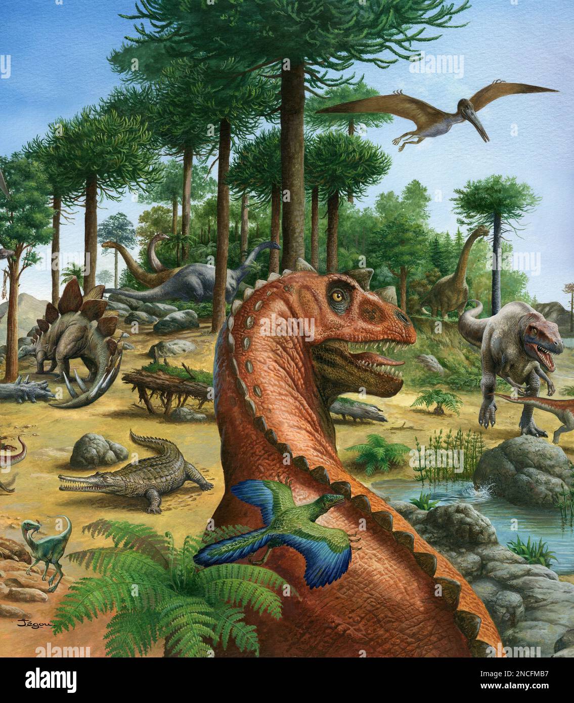 Jurassic scene, illustration Stock Photo - Alamy