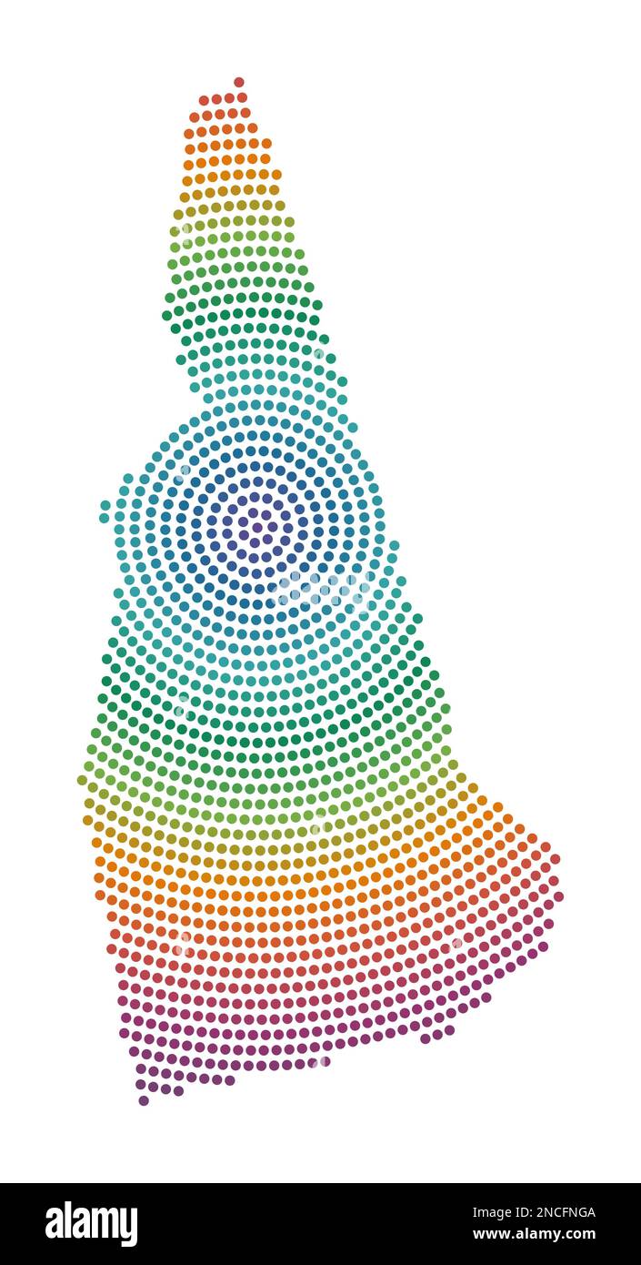 New Hampshire dotted map. Digital style shape of New Hampshire. Tech ...
