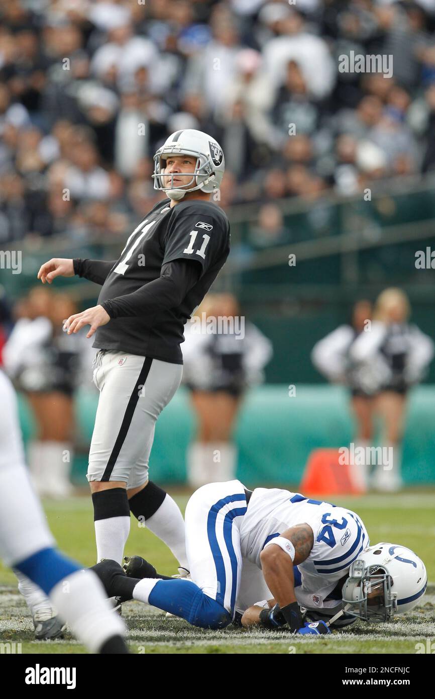 Oakland Raiders place kicker Sebastian Janikowski (11) during the ...